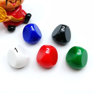 Bescon Polyhedral Dice 3-Sided Gaming Dice, D3 die, D3 dice, 3 Sides Dice, 3 Sided Cube, 5 Assorted Opaque Color