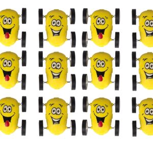 Toyrifik Friction Small Emoticon Stunt Toy Cars- Bulk 12 pack (1 Dozen) Party Favors, Goodie Bag Stuffers, Prize, For Kids and Toddlers