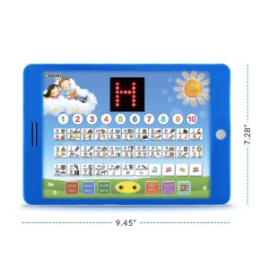 Boxiki kids Spanish-English Learning Bilingual Tablet Educational Toy with LED Screen Display. Learn Spanish and English with ABC Games and Spelling. Kids Love Our Interactive Educational Toys