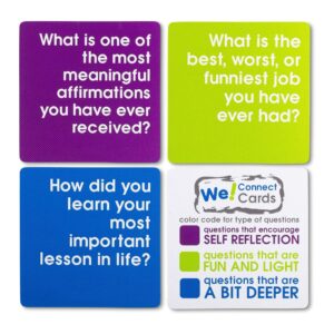 We! Connect Cards - Icebreaker Conversation Card Games | Conversation Starter Cards | Team Building Games for Work | Connections Game & Group Games for Adults | Featured by TEDx (60 Cards)