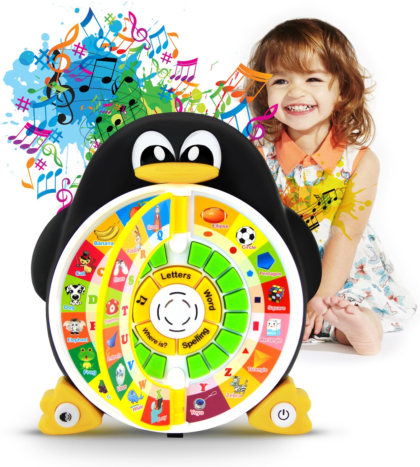 Penguin Power ABC Learning & Educational Toys for Preschoolers - Preschool Learning Activities Toys to Learn ABCs, Words, Spelling, Shapes, Quiz & Songs - Learning Toys for 3+ Year Olds Boys and Girls