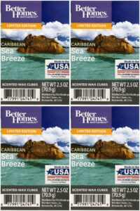 better homes and gardens caribbean sea breeze wax cubes - 4-pack