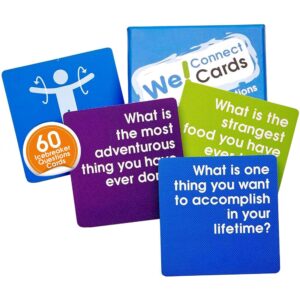 we! connect cards - icebreaker conversation card games | conversation starter cards | team building games for work | connections game & group games for adults | featured by tedx (60 cards)