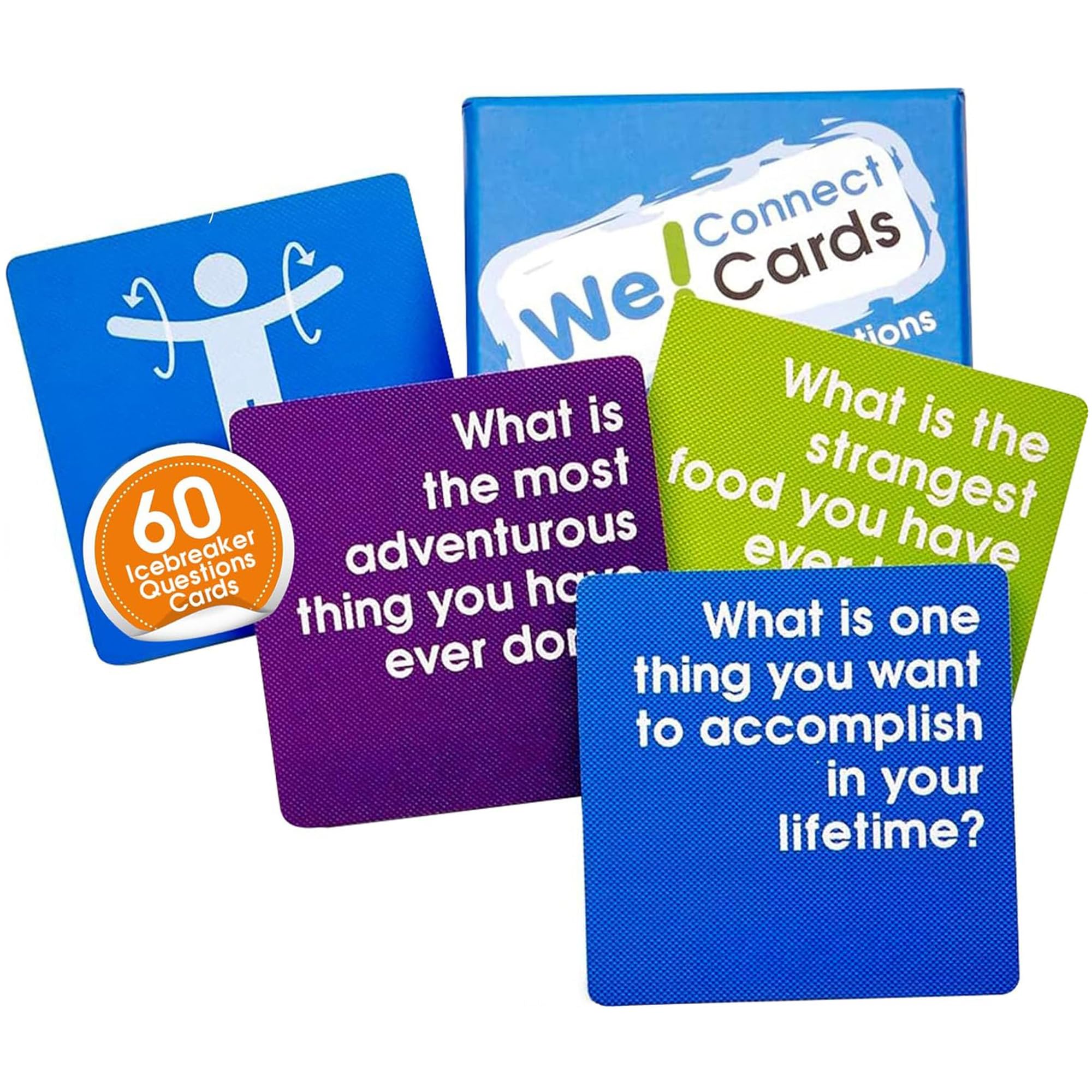 We! Connect Cards - Icebreaker Conversation Card Games | Conversation Starter Cards | Team Building Games for Work | Connections Game & Group Games for Adults | Featured by TEDx (60 Cards)