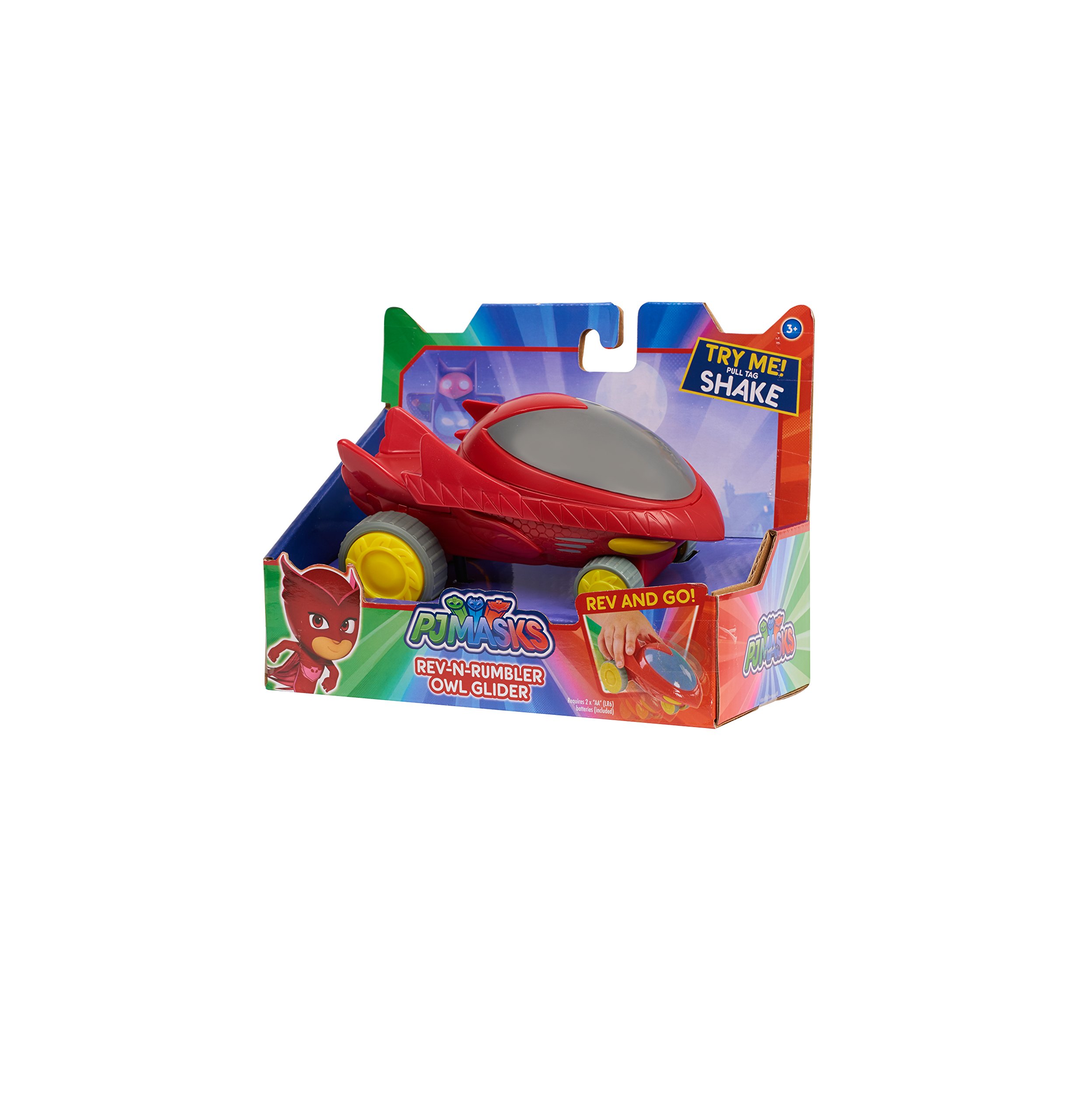 Just Play PJMask Rev N Rumblers Owl Glider Vehicle, Red