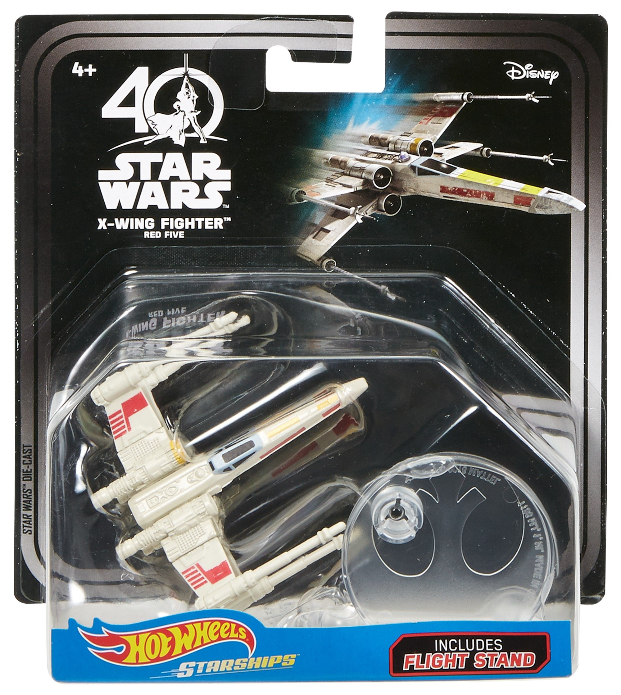 Hot Wheels Star Wars Starships 40th Anniversary X-Wing 5 Vehicle, Red