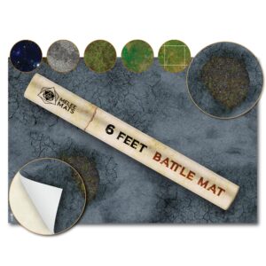 battle game mat for dnd - [48" x 72"] wargaming tabletop map - gaming board for warhammer 40k, dungeons and dragons, wargame rpg - vinyl gaming frontline terrain