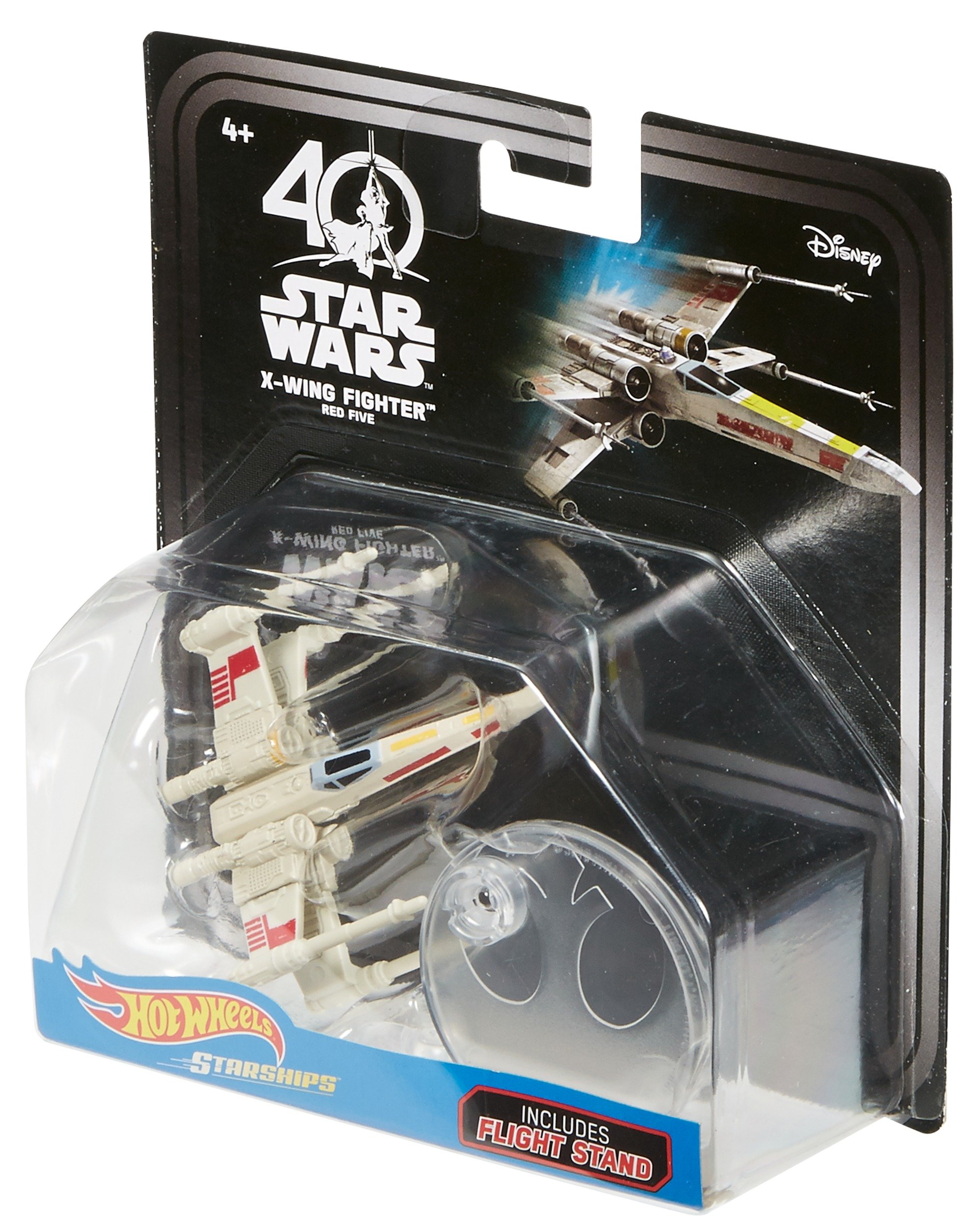 Hot Wheels Star Wars Starships 40th Anniversary X-Wing 5 Vehicle, Red