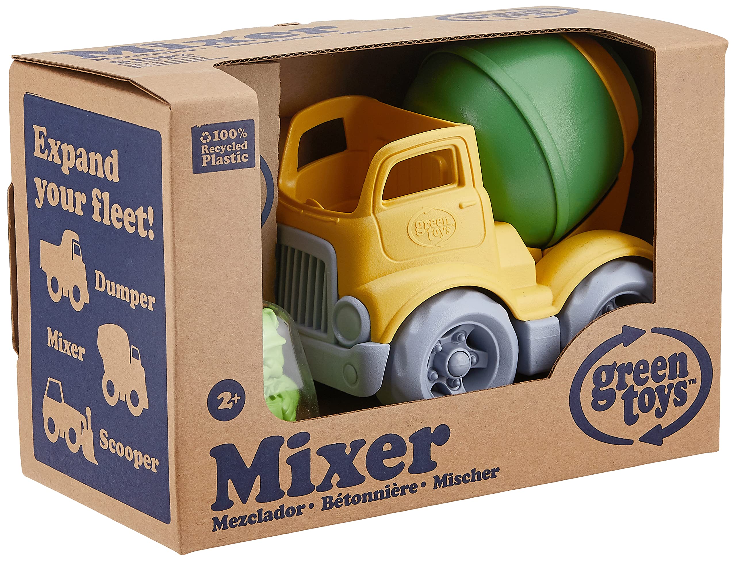 Green Toys Mixer Construction Truck Green/Yellow, 5.75x7.5x5.6