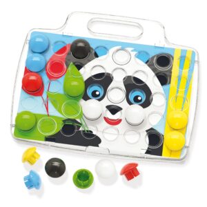 Quercetti - Pixel Junior Starter Set - Peg Button Art Toy with 8 Design Template Cards and 40 Large Pegs Multi 28.5 x 5.33 x 36.07 cm