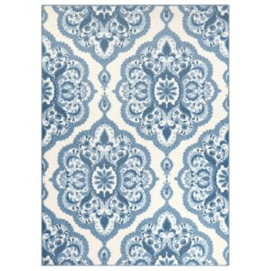 maples rugs vivian medallion area rugs for living room & bedroom [made in usa], 5 x 7, blue