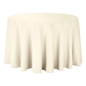 10-pack 108-inch round ivory polyester tablecloths – machine washable, durable, wrinkle-resistant linens for 8-foot tables – ideal for weddings, banquets, restaurants, parties