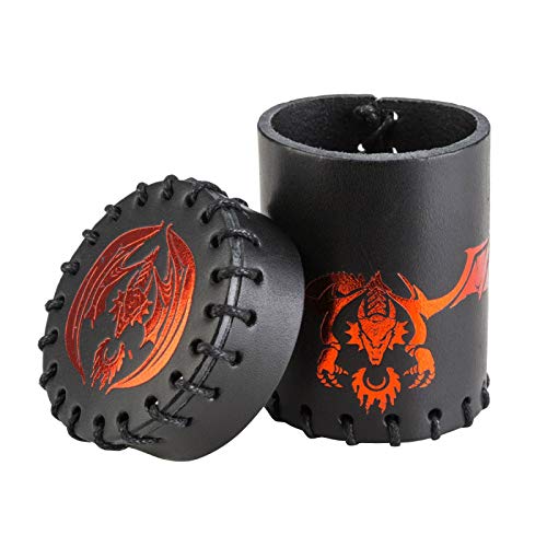 Q-Workshop Flying Dragon Black & red Leather Dice Cup