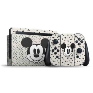 skinit decal gaming skin compatible with nintendo switch bundle - officially licensed disney mickey mouse classic design