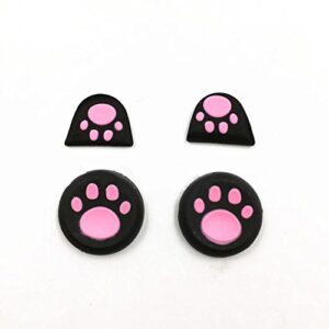 thumb grip stick joystick cover caps + trigger buttons sticker for ps4 controller l2 r2 button protective (pink)