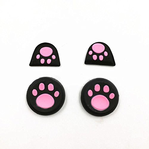 Thumb Grip Stick Joystick Cover Caps + Trigger Buttons Sticker for PS4 Controller L2 R2 Button Protective (Pink)