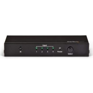 startech.com hdmi 2.0 switch - 4 port - 4k 60hz - hdmi automatic video switch box - multi port hub w/ 1 in 4 out functionality (vs421hd20)