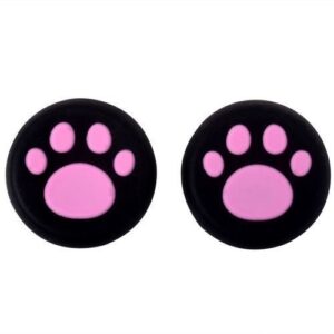 analog silicone thumb stick grips cap joystick thumbsticks caps cover for ps4 ps3 xbox one xbox 360 ps2 game controllers (2 x pink cat dog paw)