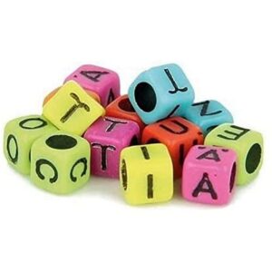 artemio artémio pearl dice 6 colours 300 pieces – alphabet