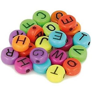 artemio pearl dice 7 mm bright colours 300 pieces – alphabet artémio, white