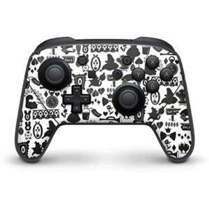 skinit decal gaming skin compatible with nintendo switch pro controller - officially licensed disney alice in wonderland (animated) silhouette pattern design