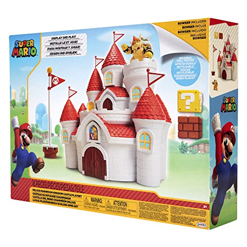 Super Mario Mushroom Kingdom Castle Playset with Exclusive 2.5” Bowser Figure