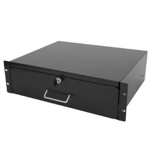 raising electronics drawer server cabinet case 19 inch locking rack mount dj lockable deep drawer with key (3u)