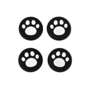 analog silicone thumb stick grips cap joystick thumbsticks caps cover for ps4 ps3 xbox one xbox 360 ps2 game controllers (4 x white cat dog paw)