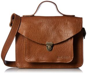 paul marius mad-25 shoulder bag, insertion lock, flap shoulder bag, miss george, brown