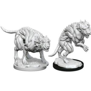 neca deep cuts unpainted miniatures: hell hounds