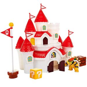 super mario mushroom kingdom castle playset with exclusive 2.5” bowser figure