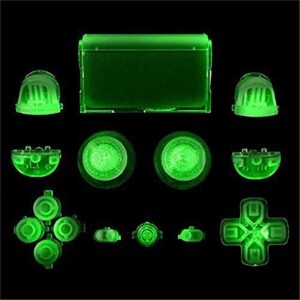 replacement full buttons custom mod kit set for sony playstation 4 ps4 controller clear (can give out light in night)