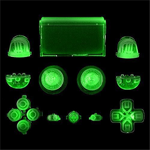 Replacement Full Buttons Custom Mod Kit Set for Sony Playstation 4 PS4 Controller Clear (Can give Out Light in Night)