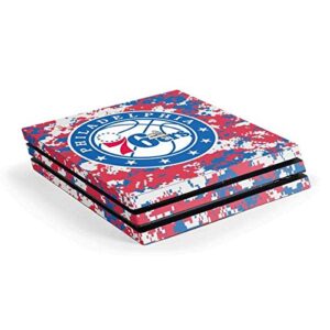 skinit decal gaming skin compatible with ps4 pro console - officially licensed nba philadelphia 76ers red digi camo design