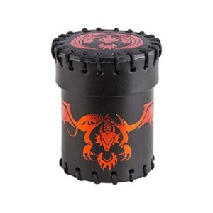 q-workshop flying dragon black & red leather dice cup