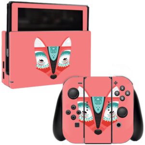 mightyskins skin compatible with nintendo switch - aztec fox | protective, durable, and unique vinyl decal wrap cover | easy to apply, remove, and change styles | made in the usa