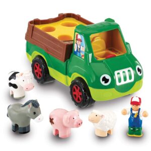 wow toys freddie farm truck (6 piece play set), white