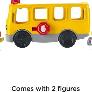 Fisher-Price Little People Musical Toddler Toy Sit with Me School Bus with Lights Sounds & 2 Figures for Pretend Play Kids Ages 1+ Years