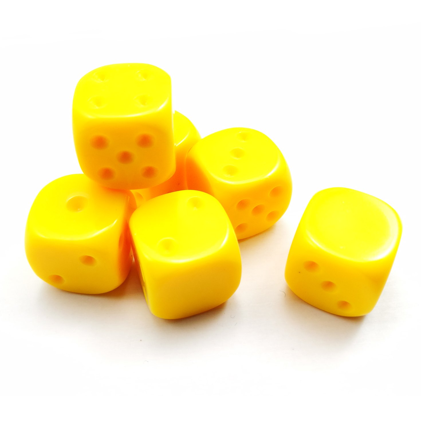 Blank Unpainted 16MM D6 Game Dice with Blank 6th Side, 4 Assorted Color Set of 24pcs, Raw Blank Cube