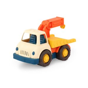 battat- wonder wheels- tow truck – toy truck with hook for towing – moveable parts- sturdy toy vehicle for toddlers – recyclable – tow truck- 1 year +