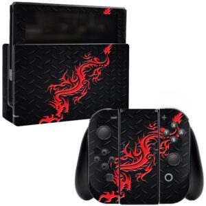 mightyskins skin compatible with nintendo switch - red dragon | protective, durable, and unique vinyl decal wrap cover | easy to apply, remove, and change styles | made in the usa