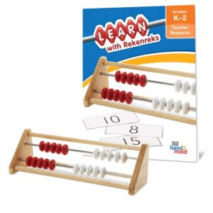 hand2mind 20 bead wooden rekenrek activity set, abacus for kids math, math manipulatives kindergarten, counting rack for kids, counters for kids math, educational toys for elementary kids (set of 1)