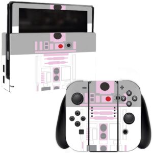 mightyskins skin compatible with nintendo switch - pink cyber bot | protective, durable, and unique vinyl decal wrap cover | easy to apply, remove, and change styles | made in the usa