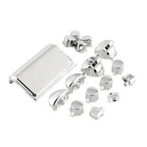 replacement full buttons custom mod kit set for sony playstation 4 ps4 controller chrome silver