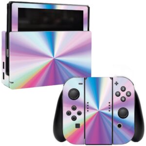 mightyskins skin compatible with nintendo switch - rainbow zoom | protective, durable, and unique vinyl decal wrap cover | easy to apply, remove, and change styles | made in the usa