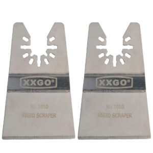 xxgo 2 pcs universal 2” rigid oscillating tool scraper blades compatible with bosch chicago craftsman dewalt dremel fein harbor freight makita milwaukee porter cable ridgid ryobi rockwell xg1002