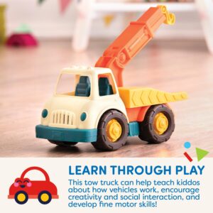 Battat- Wonder Wheels- Tow Truck – Toy Truck With Hook For Towing – Moveable Parts- Sturdy Toy Vehicle For Toddlers – Recyclable – Tow Truck- 1 year +