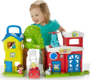 fisher-price little people toddler toy animal rescue playset with lights sounds figures & vehicles for pretend play kids ages 1+ years​ (amazon exclusive)