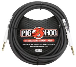 pig hog 18.6' feet high performance instrument cable black (straight-straight)