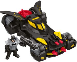 fisher-price imaginext fgc31 dc super friends legends of batman deluxe batmobile, black/yellow